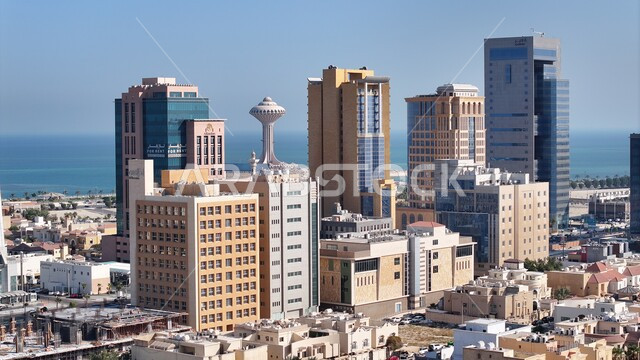High-rise buildings and structures in Al Khobar during the day, the ...