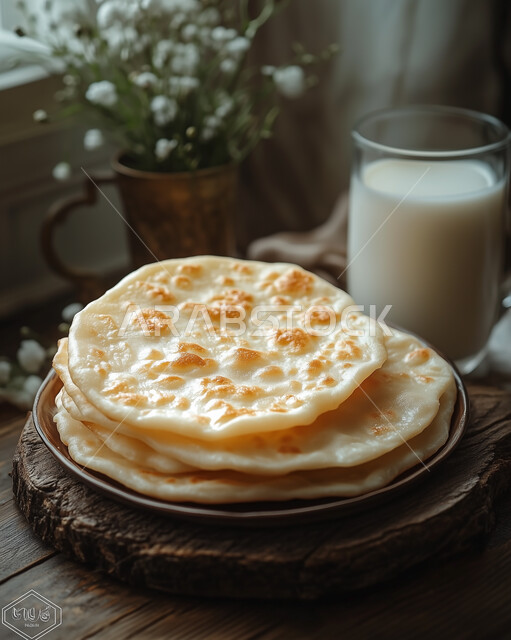 Traditional Arabic bread (pita), bread baked in a popular oven ...