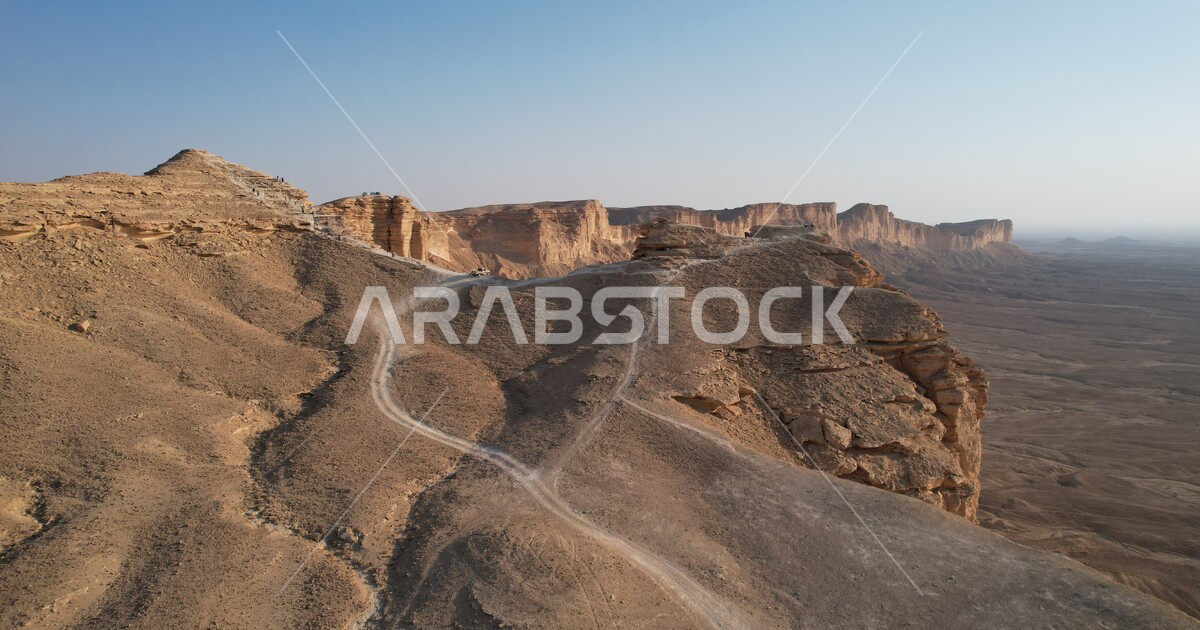 A picture of the Tuwaiq mountains in Najd, a mountain edge in Riyadh ...