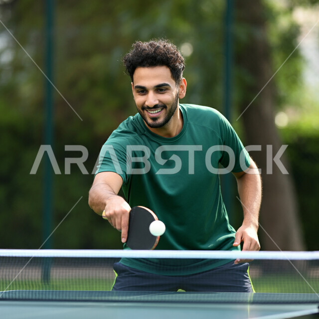 Practicing fun sports and physical activities, a young Saudi Arabian ...