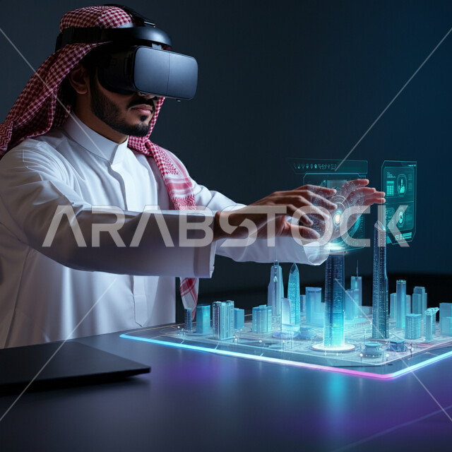 Using technology and modern devices, Saudi Vision 2030, a Saudi Arabian ...