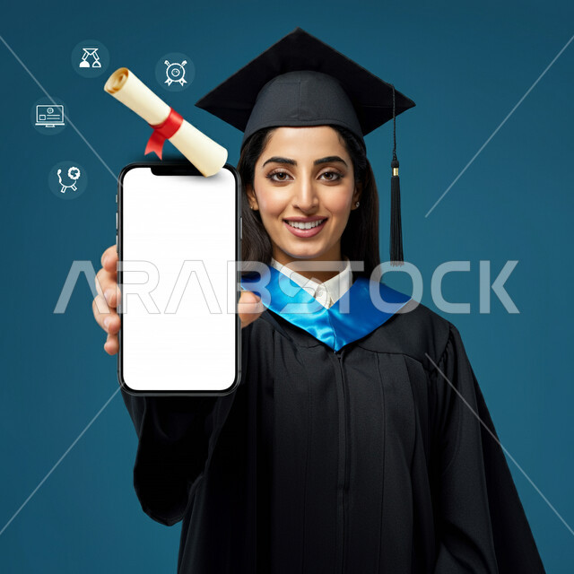 Blank white screen view on mobile, gestures of pride and self ...