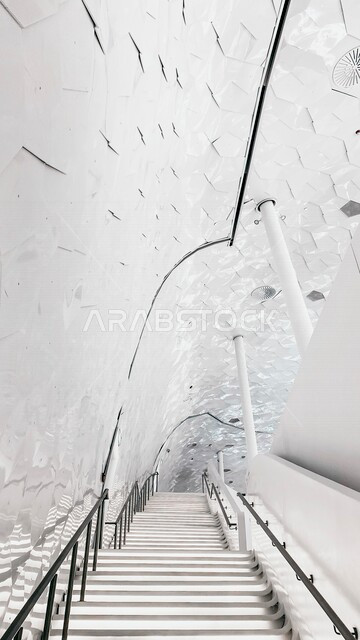 The beauty and splendor of the interior design of the staircase of the ...