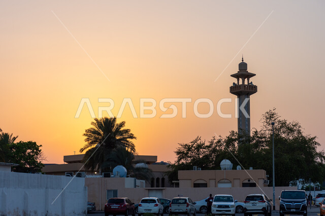 Minaret of a mosque in the Jumeirah area of Dubai, the architectural ...