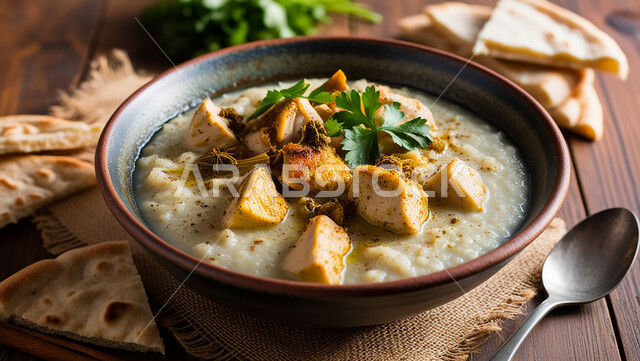 A dish of traditional Jareesh food, popular Saudi Arabian Gulf dishes ...