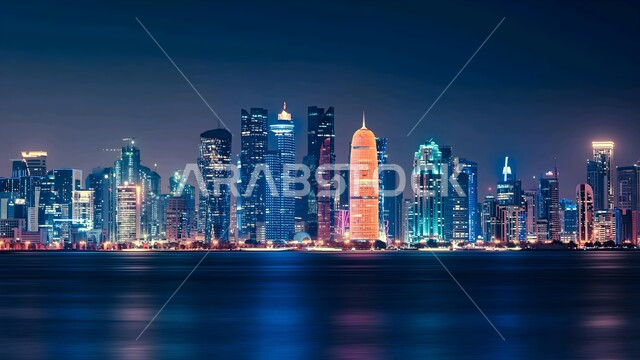 Tourist attractions and landmarks, towers and skyscrapers in Qatar City ...