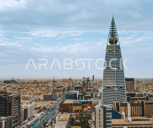 Al Faisaliah Tower on King Fahd Road in Riyadh, urban progress and ...