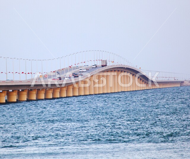 King Fahd Causeway during the day, a road linking the Kingdom of Saudi ...