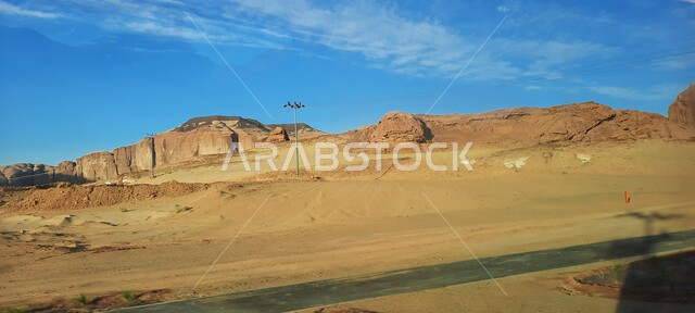 Tourist places in desert areas, soft golden sands in the desert, rock ...
