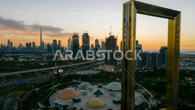 Dubai Frame Building in the United Arab Emirates, famous tourist places ...