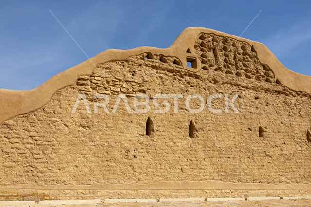 The ancient architectural art of the walls of Salwa Palace in Al ...