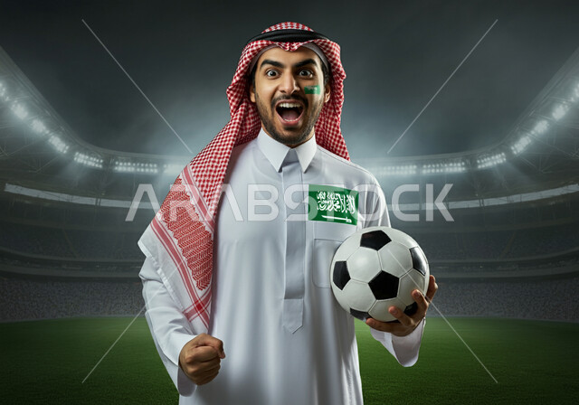 Raising a fist with expressions of victory and triumph, following Saudi ...