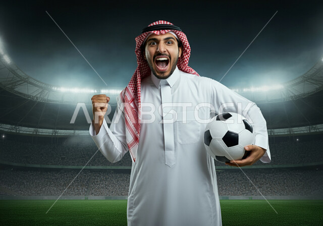 Raising a fist with expressions of victory and triumph, following Saudi ...