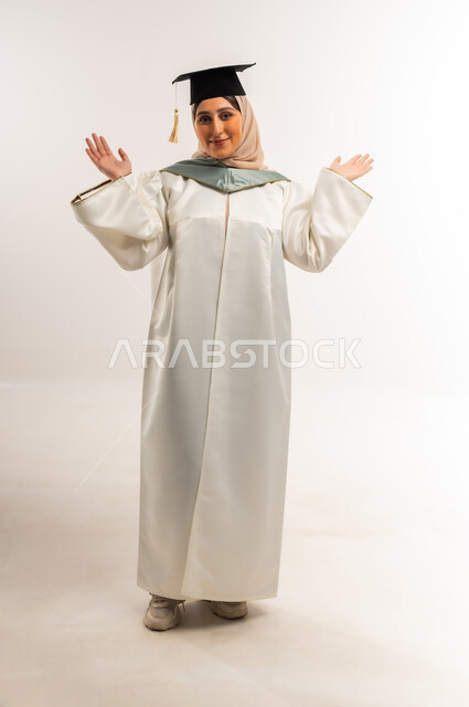 University graduation party, gestures of happiness at reaching the ...