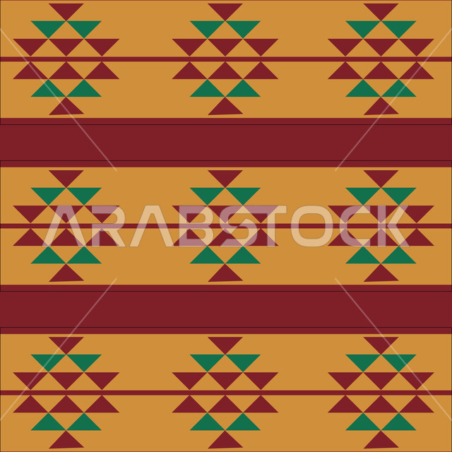 Traditional craft art, folklore of Sadu decoration with geometric ...