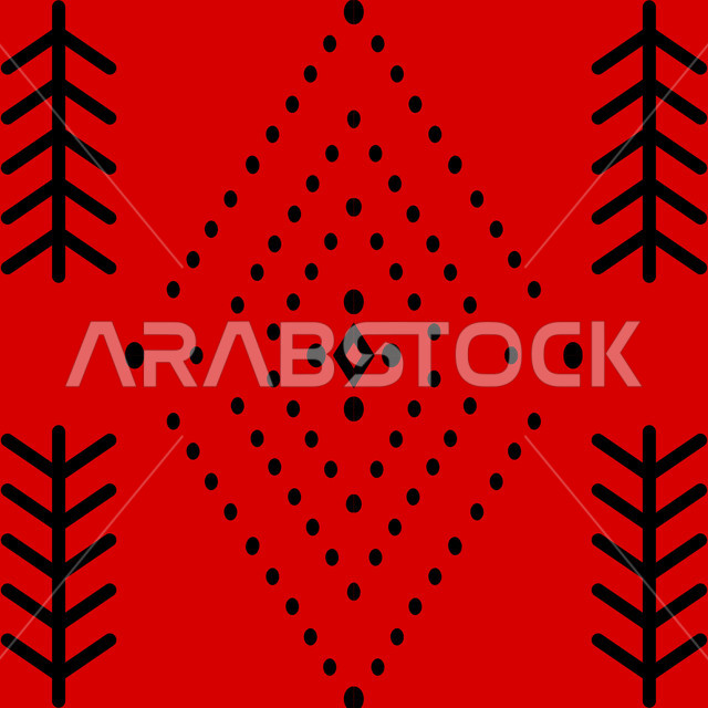 Popular heritage of Sadu decoration with geometric shapes, traditional ...