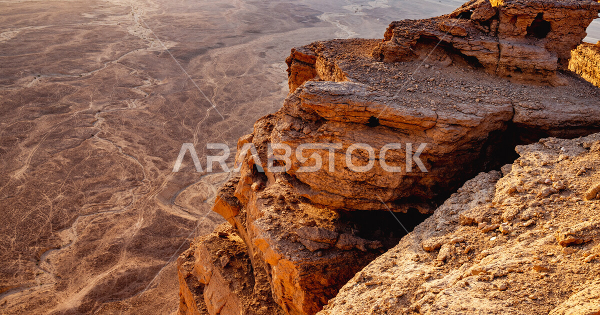 A beautiful landscape of the Tuwaiq mountain range in Riyadh in the ...