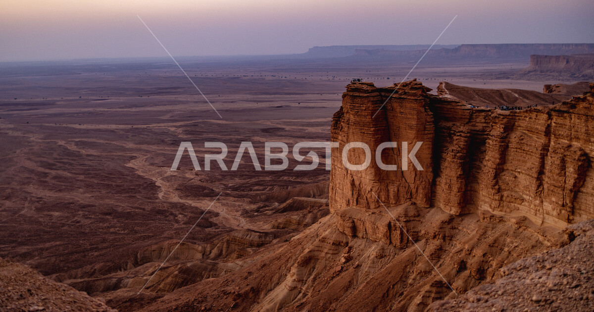 A beautiful landscape of the Tuwaiq mountain range in Riyadh in the ...