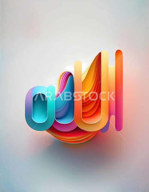 Names of Allah, Islamic manuscript in Arabic, Allah's name decorated ...