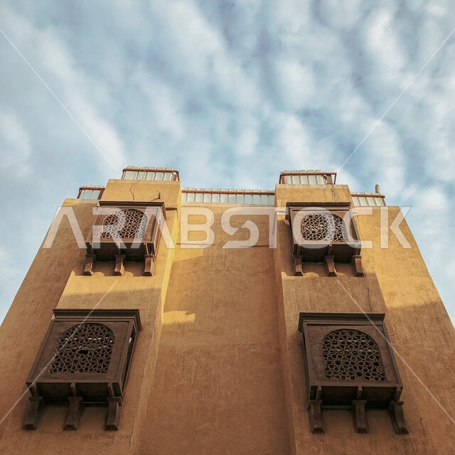 A historical heritage building in the Al-Balad market in the Taif ...