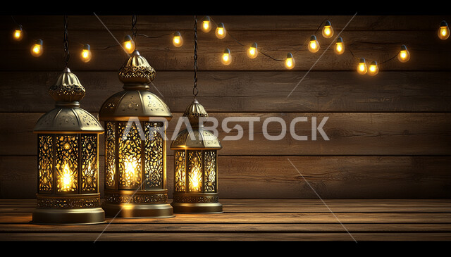 Traditional Arabic Lamp, Celebrating Islamic Religious Occasions, Joy ...