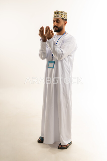 Striving to pray, obey and remember Allah, portrait of an Arab Gulf ...