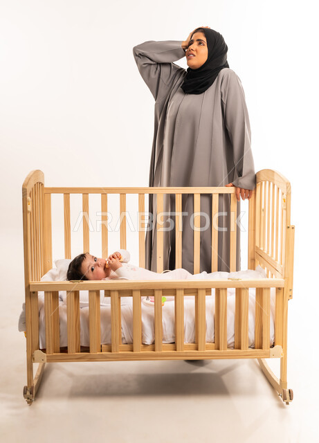 The concept of motherhood, caring for and nurturing a child, feeling ...