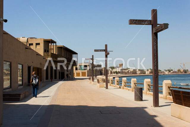 The waterfront in the historical area of Al Shindagha in the Dubai ...