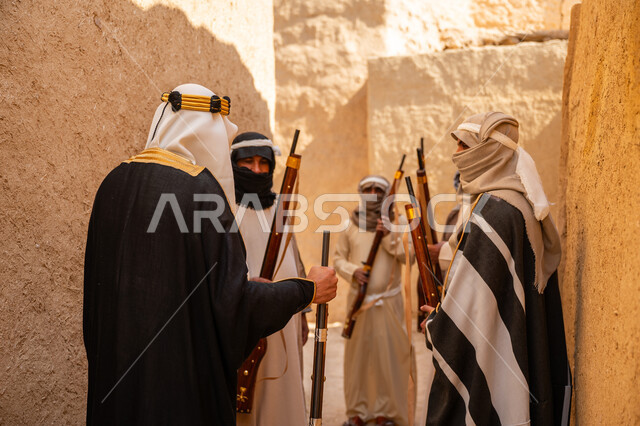 Fighting with guns to protect and establish the first Saudi state 1727 ...