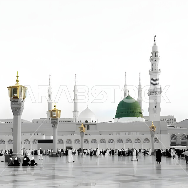 The architectural art of the Green Dome and Minaret of the Prophet's ...