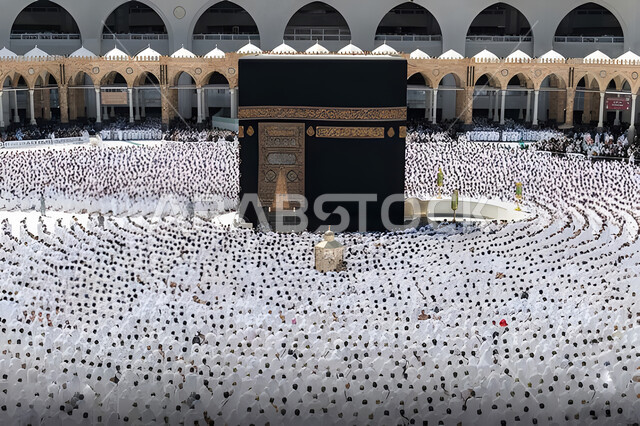 Visiting the Holy House of God in Mecca, the Kaaba in the Holy Mosque ...