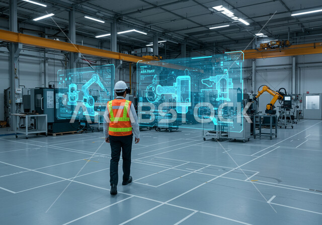 3D holographic symbols and elements, Saudi Vision 2030, modern ...