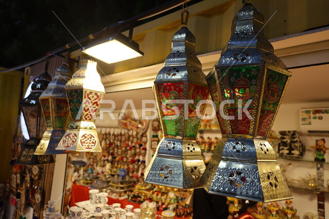 Traditional popular market in Jeddah, the joy of the coming of the holy ...