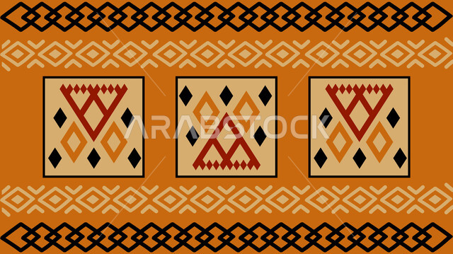 Traditional craft art, Saudi design of authentic colorful Arabic ...