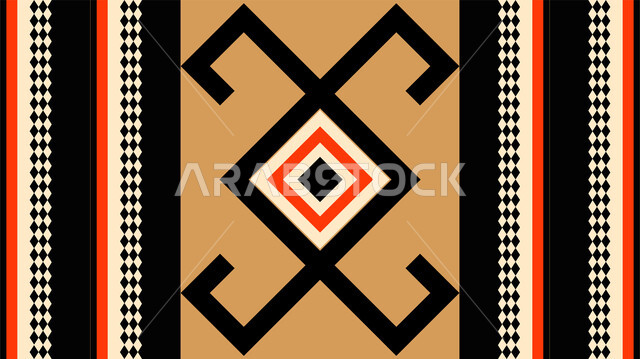 Traditional craft art, Saudi design of authentic colorful Arabic ...