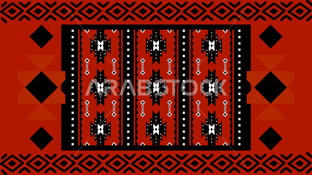 Traditional craft art, Saudi design of authentic colorful Arabic ...