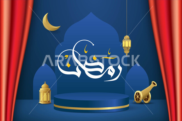 Ramadan design template, Islamic religious backgrounds, 3D designs ...