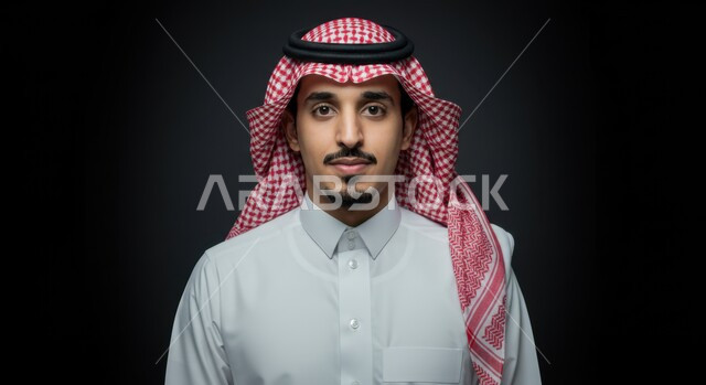 Concern for outward appearance, close-up portrait of a Saudi Arabian ...