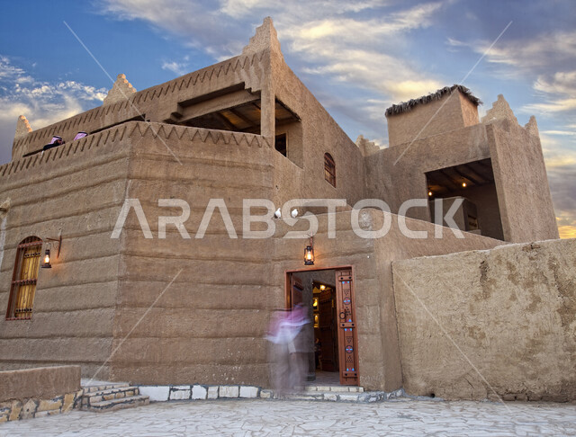 Famous historical heritage landmarks and places, simple mud houses and ...