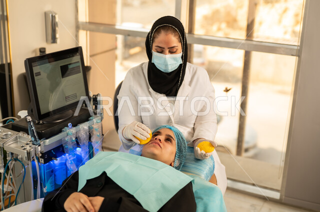 The concept of skin care and attention to freshness and improvement, an ...