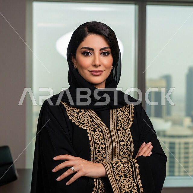 Saudi women's office jobs and professions, a smiling Saudi Arabian Gulf ...
