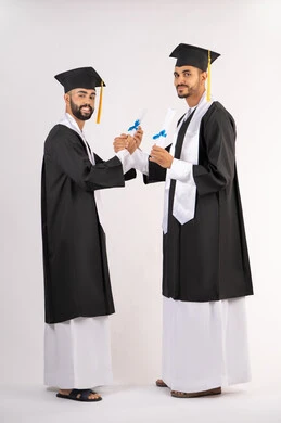 The concept of excellence and success, taking selfies in graduation ...