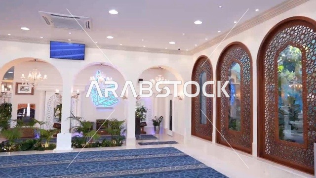 A religious Islamic mosque in the Kingdom of Saudi Arabia, a place for ...
