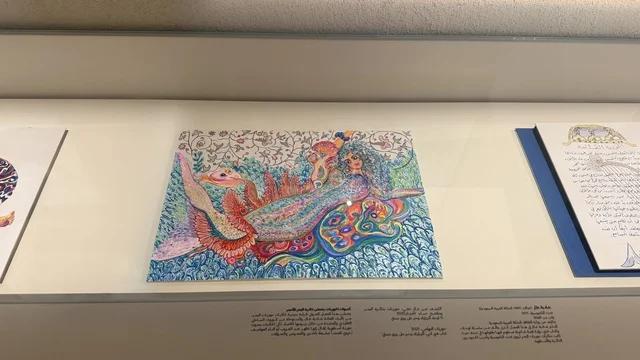 Hand-drawn artwork of marine life, display of rare artifacts telling ...