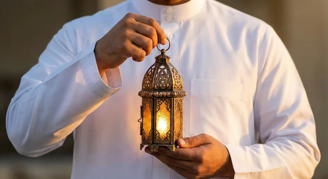 The blessed month of Ramadan, a Saudi Arabian Gulf Arab man wearing ...