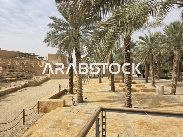 The ancient architectural art of the walls of Al-Salwa Palace in Al ...