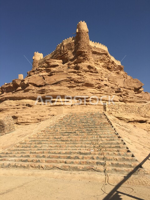 Aesthetic image of the ancient castle of Zaabal in Al-Jawf in the city ...