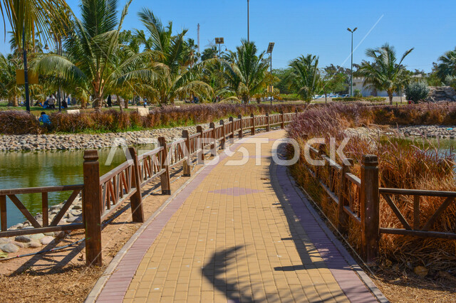 An aesthetic picture of the Yanbu Industrial Lake Park in the Kingdom ...
