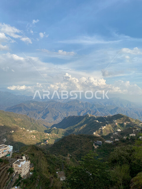 Aesthetic image of the Fifa Mountains in the south of Saudi Arabia, the ...