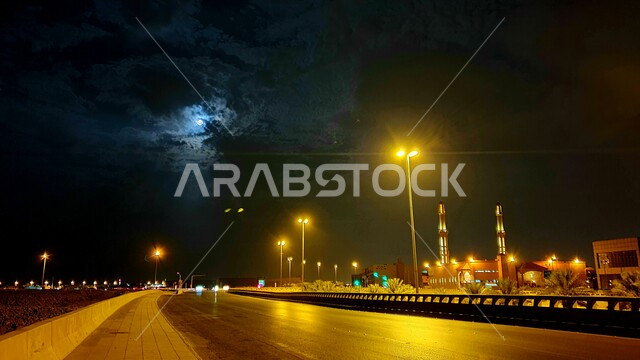 A close-up of a street in the Kingdom of Saudi Arabia, Saudi streets at ...